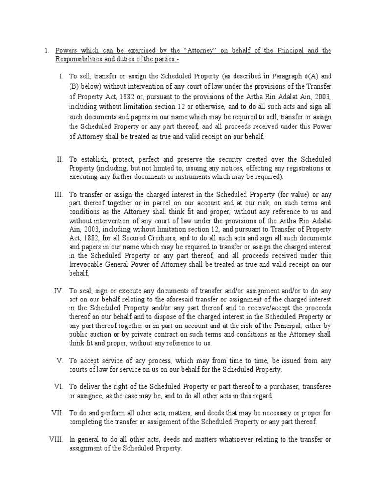 Irrevocable Power of Attorney | PDF | Deed | Power Of Attorney