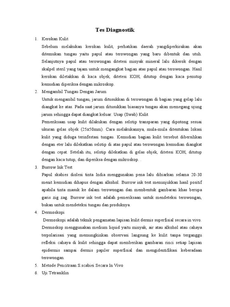 Tes Diagnostik Scabies | PDF | Seni | Sains & Matematika