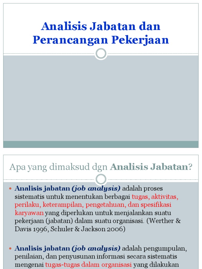 2 A Job Analysis Dan Job Design | PDF