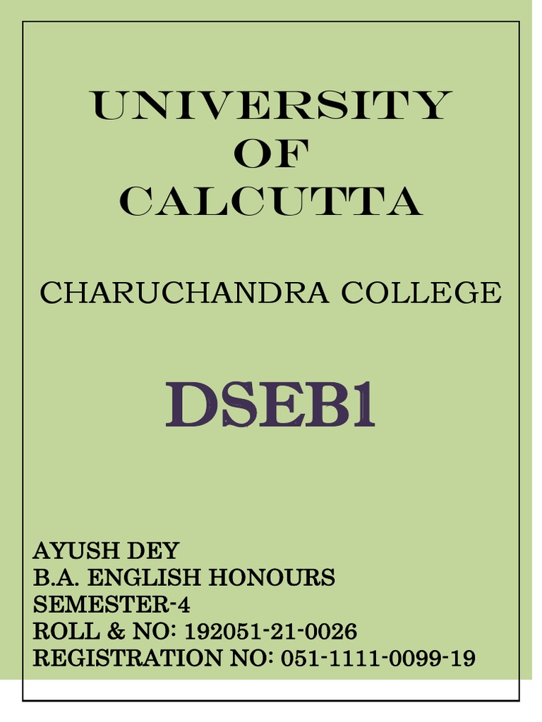 University of Calcutta Project Dseb1 | PDF