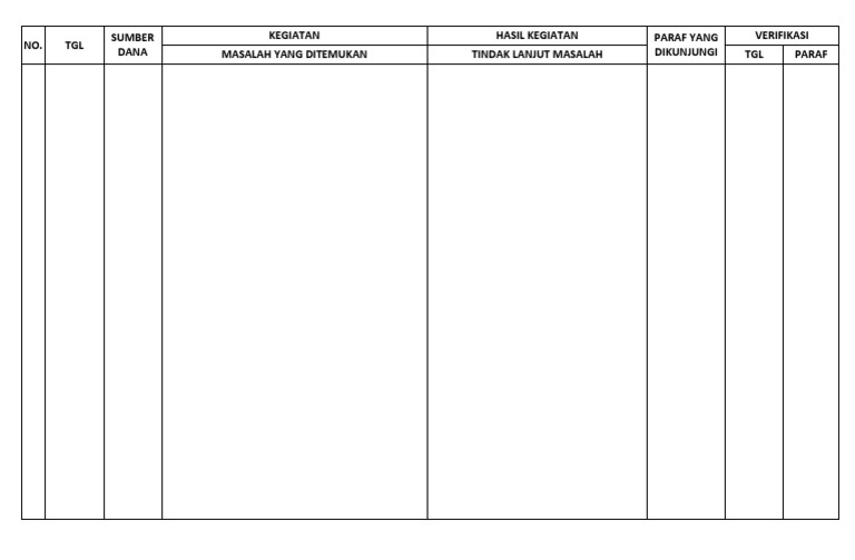 Blanko Buku Kegiatan Harian | PDF