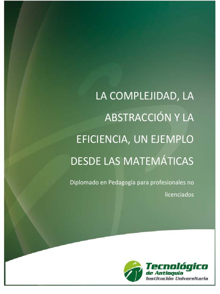 La Complejidad, La Abstraccion y La Eficiencia | PDF | Complejidad ...