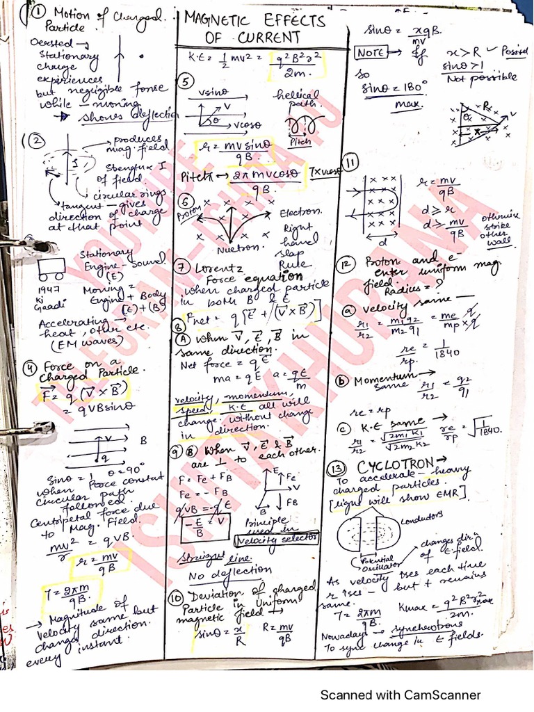 Magnetism Handwritten Notes | PDF