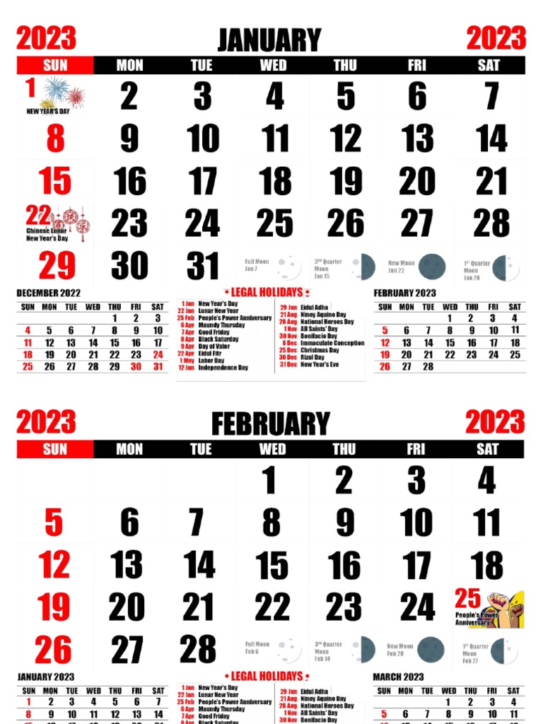 2023 Calendar For Printt | PDF