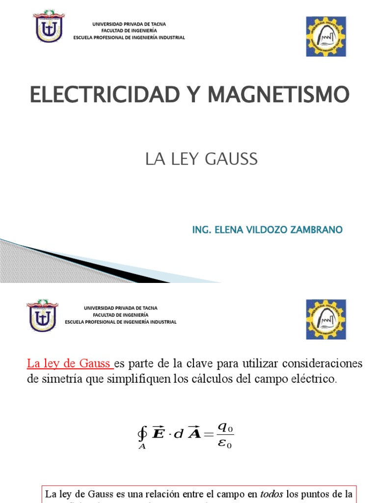 La Ley de Gauss | PDF | Campo eléctrico | Electromagnetismo
