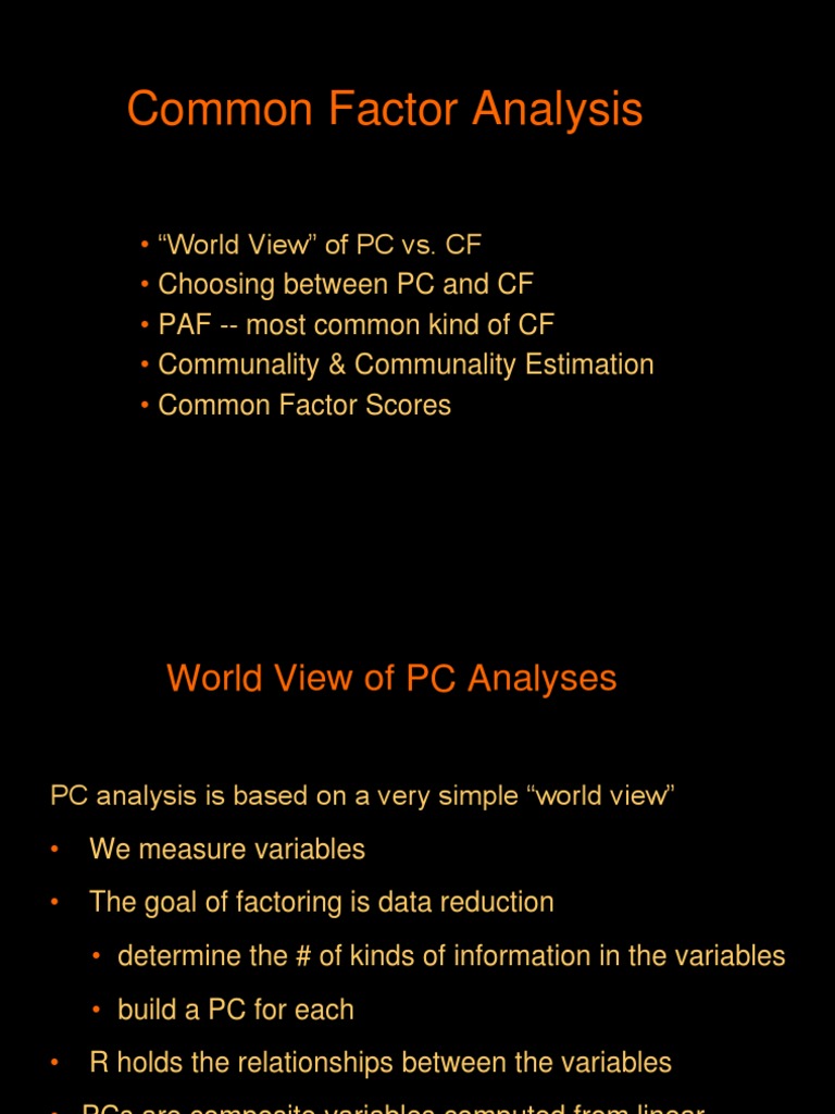 Common Factor Analysis Explained | PDF | Factor Analysis | Intelligence ...
