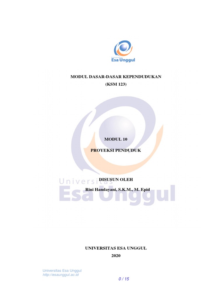 Modul Dasar Dasar Kependudukan | PDF