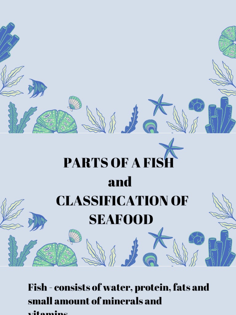 Parts of Fish Classification of Seafoods | PDF | Bivalvia | Fish