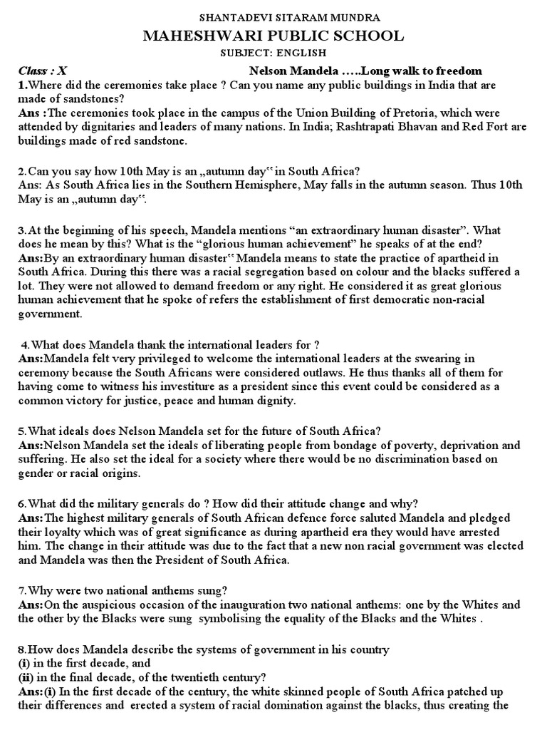 Nelson Mandela: A Character Sketch | PDF | Nelson Mandela | Apartheid