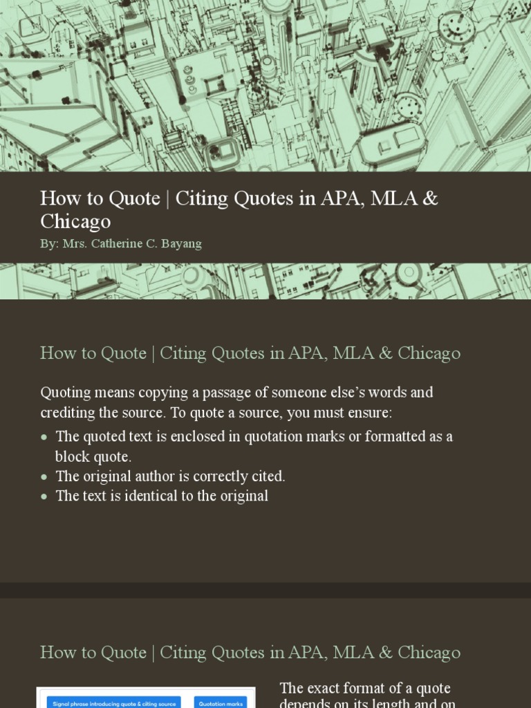 How To Quote | PDF | Citation | Apa Style