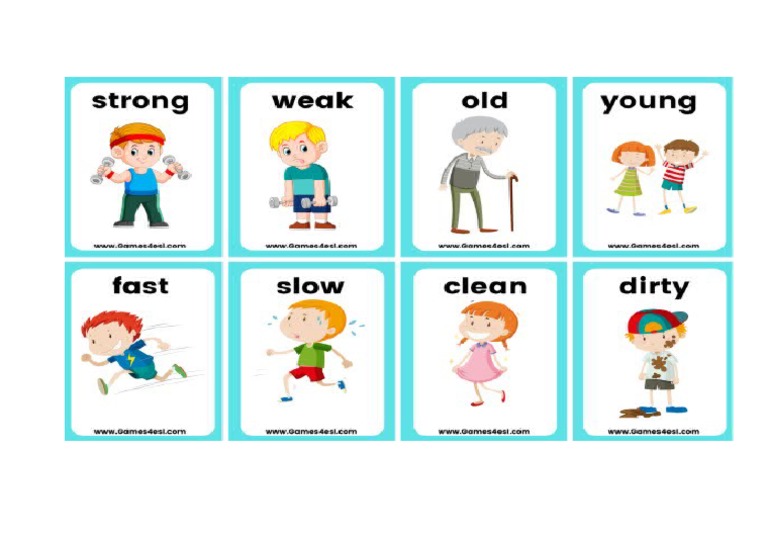 ADJECTIVES FLASHCARD 1 | PDF