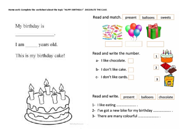 Happy Birthday Activity | PDF