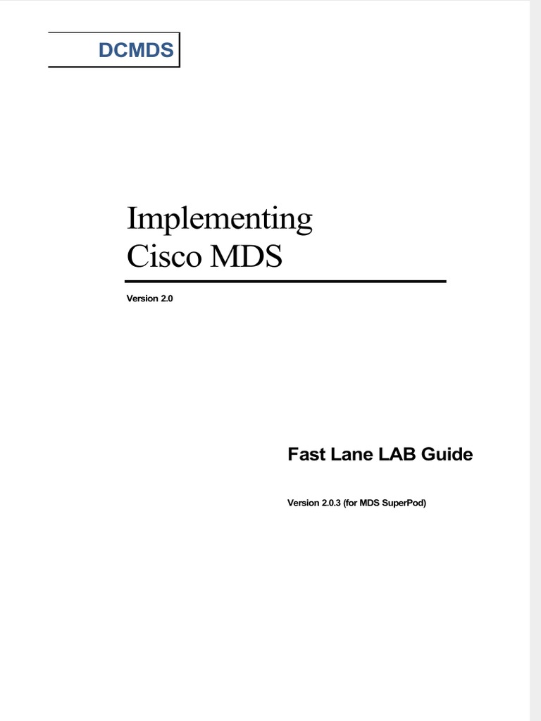 Cisco MDS Student Guide DCMDS | PDF | Radius | Network Switch