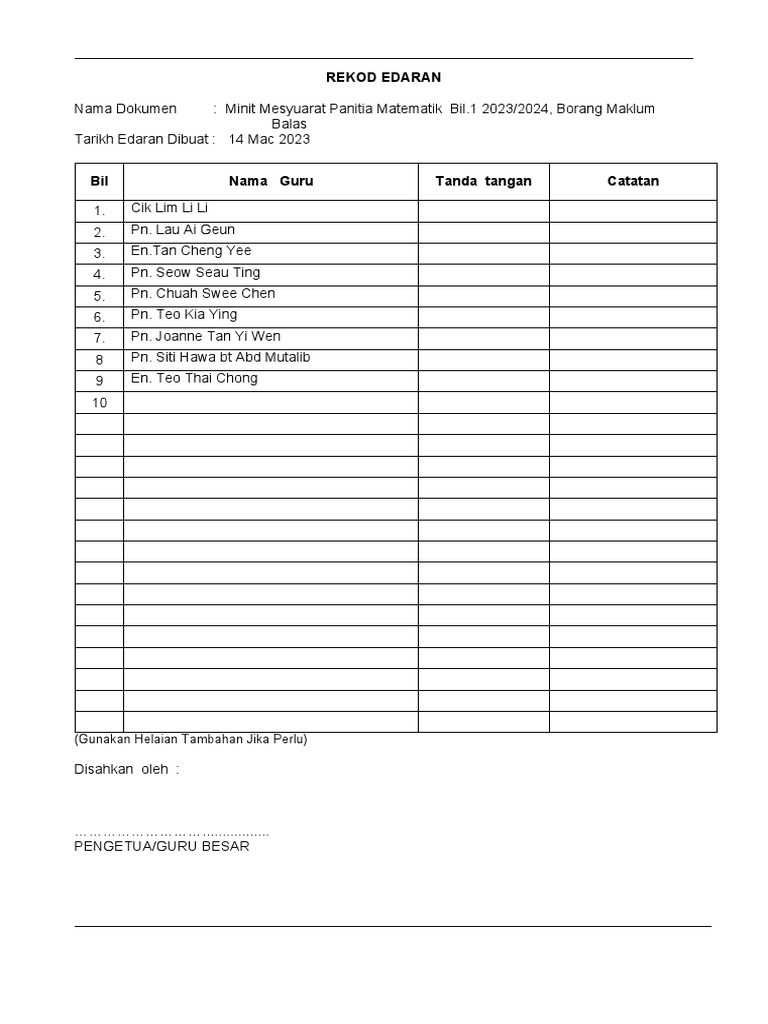 Rekod Edaran Pdf