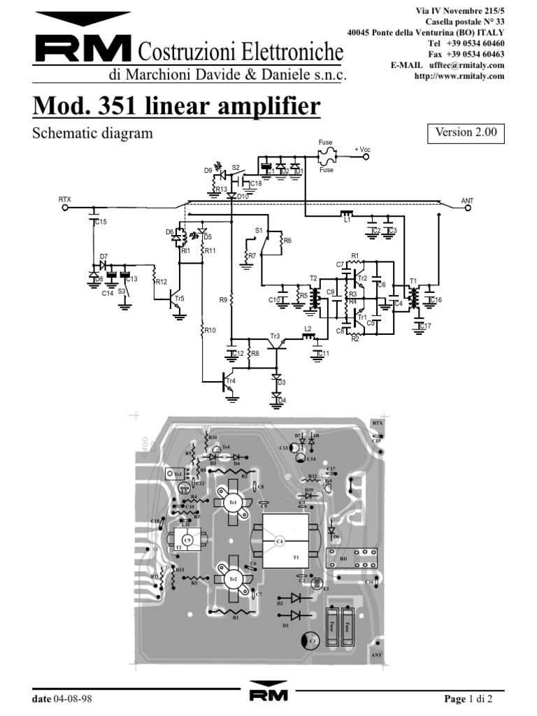 Mod. 351 Linear Amplifier Schematic | PDF | Electrical Engineering ...