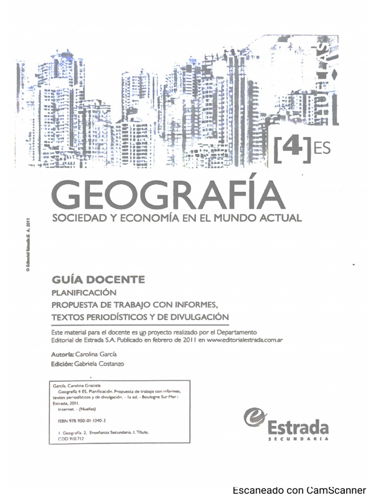 Geografía 4to Estrada Guía Docente | PDF