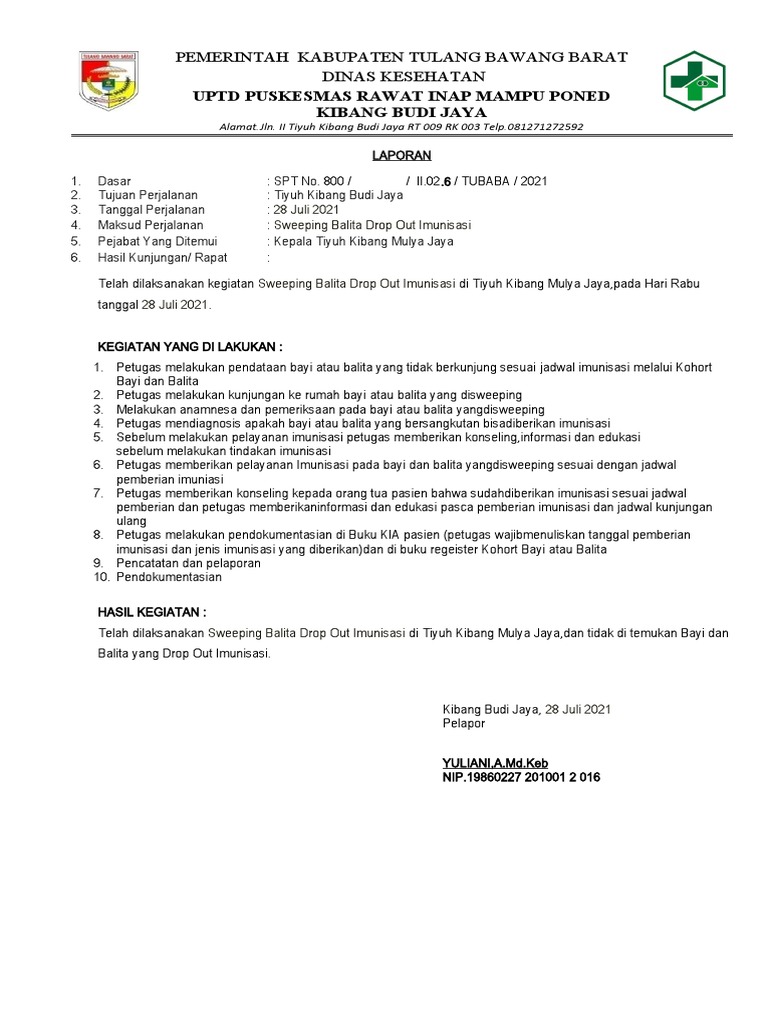 SPJ Posyandu Do Imunisasi | PDF