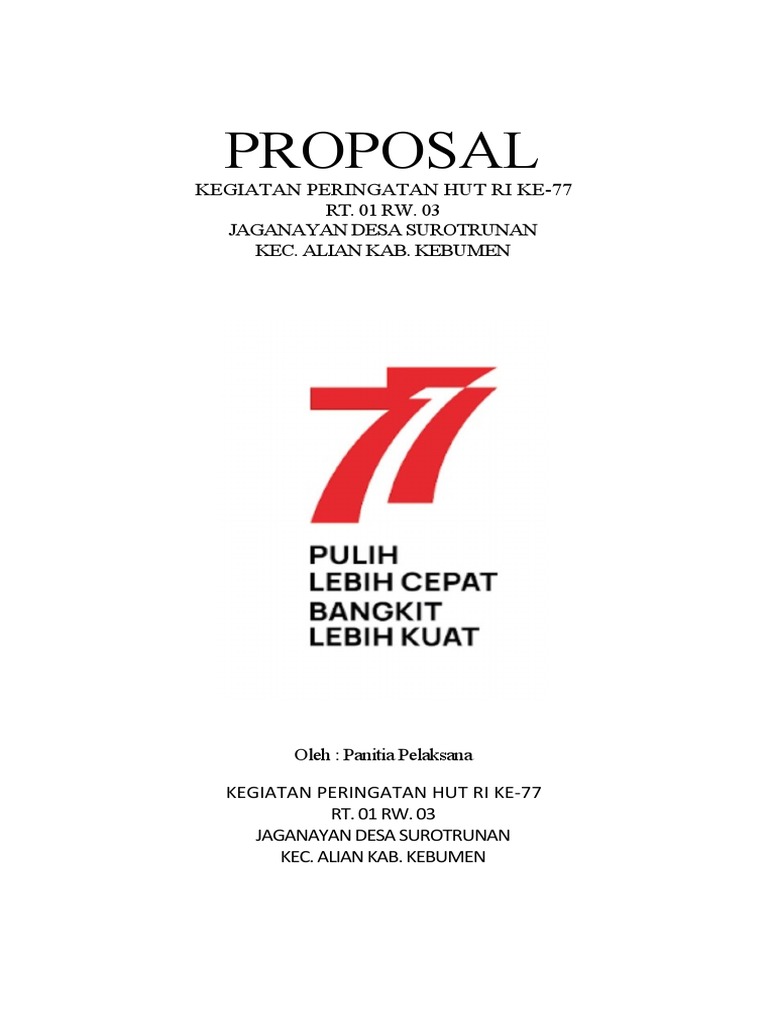 PROPOSAL Agustusan rt.01 | PDF