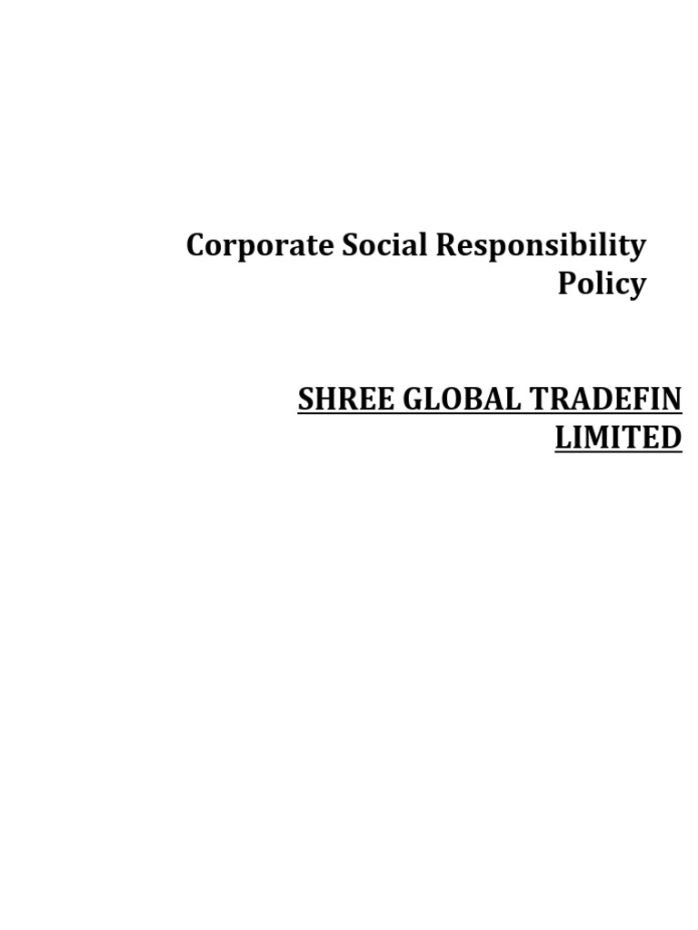 CSR Policy | PDF | Corporate Social Responsibility | Board Of Directors
