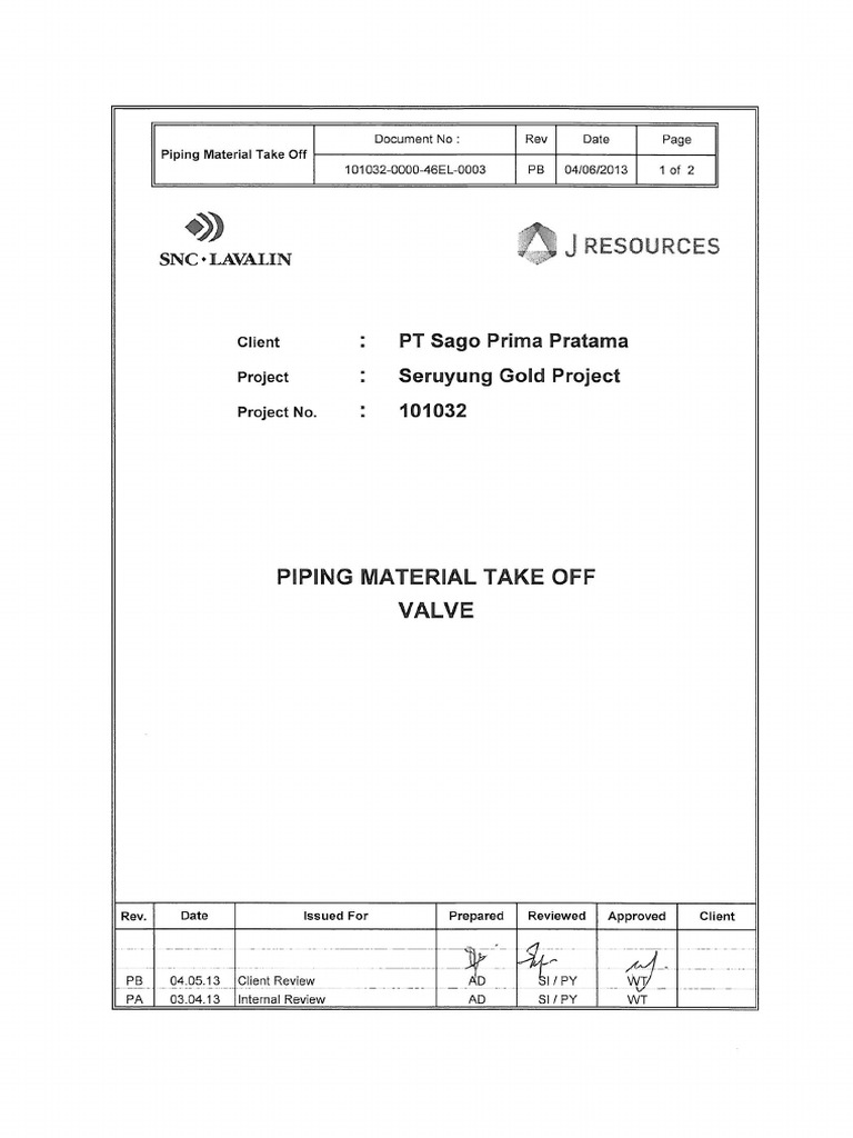 101032-0000-46EL-0003 - PB - Valve List | PDF | Valve | Manufactured Goods