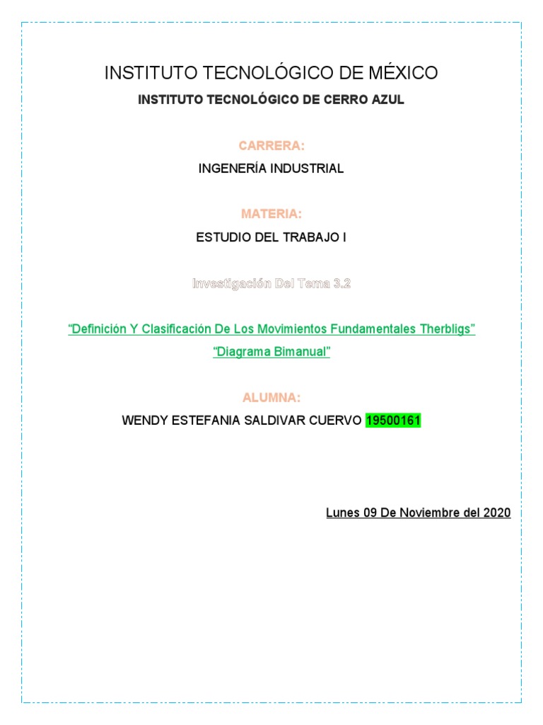 Movimientos Therbligs y Diagrama Bimanual | PDF