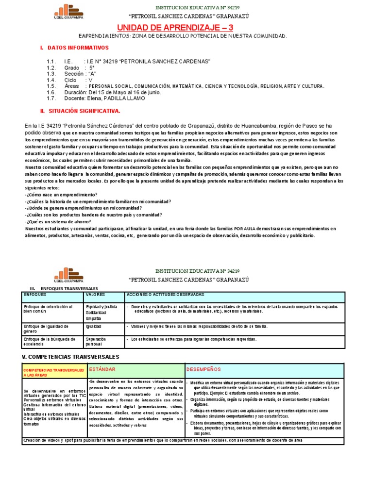 Unidad de Aprendizaje 3 2023 | PDF | Aprendizaje | Números