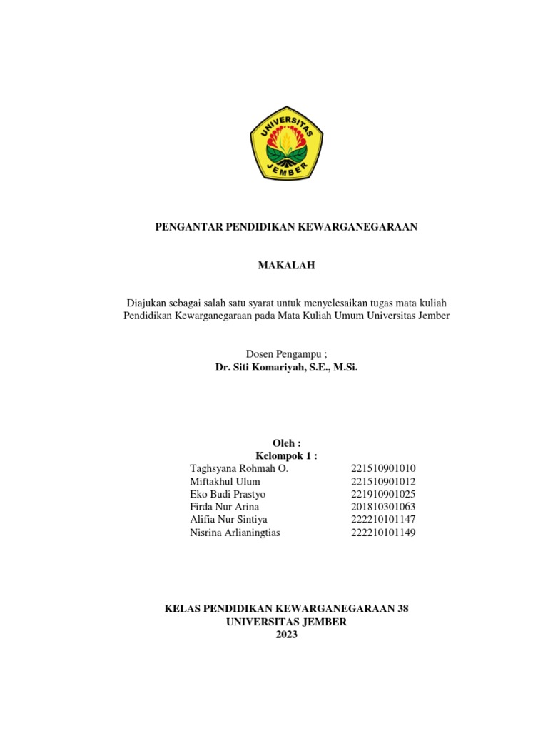 Kel 1 - Pengantar PKN - Makalah | PDF