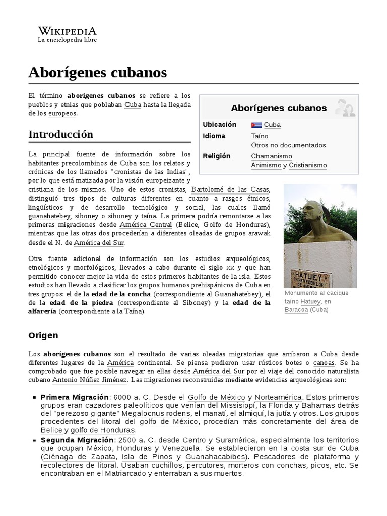 Aborígenes Cubanos | PDF | Cuba | Pueblos Indígenas de las Américas