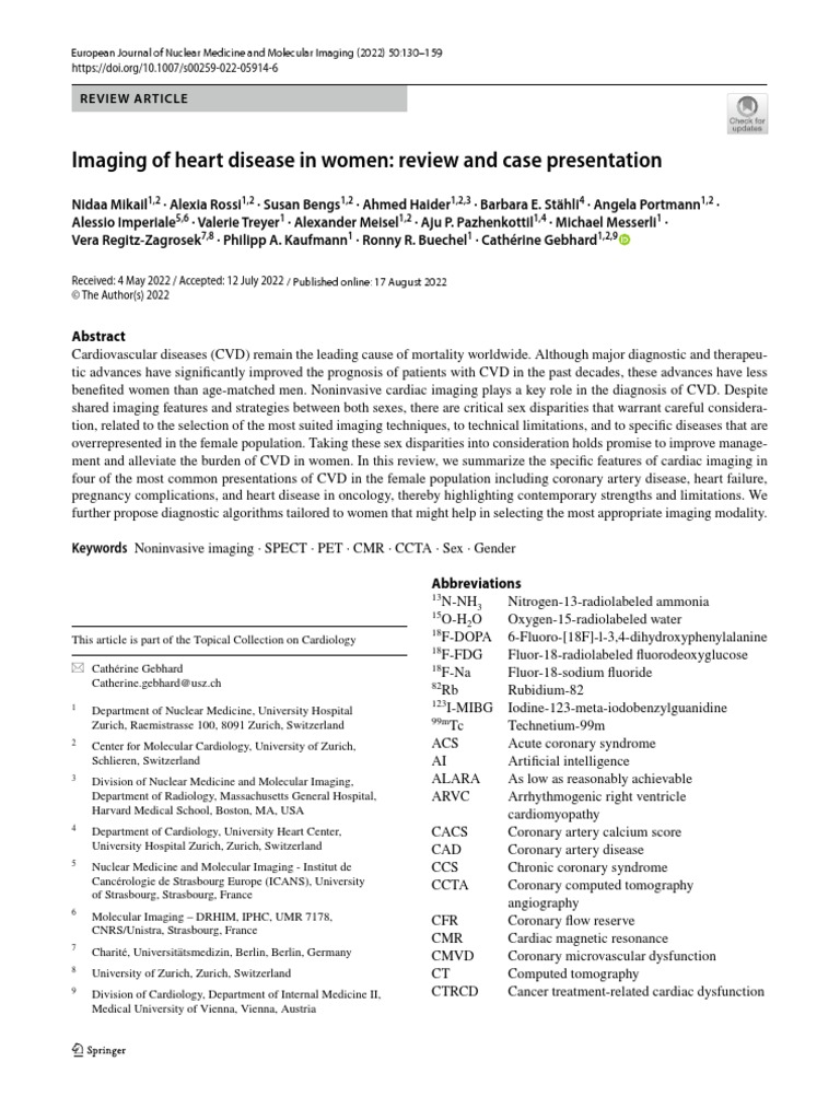 CV - Imaging of Heart Disease in Women - Review and Case Presentation ...