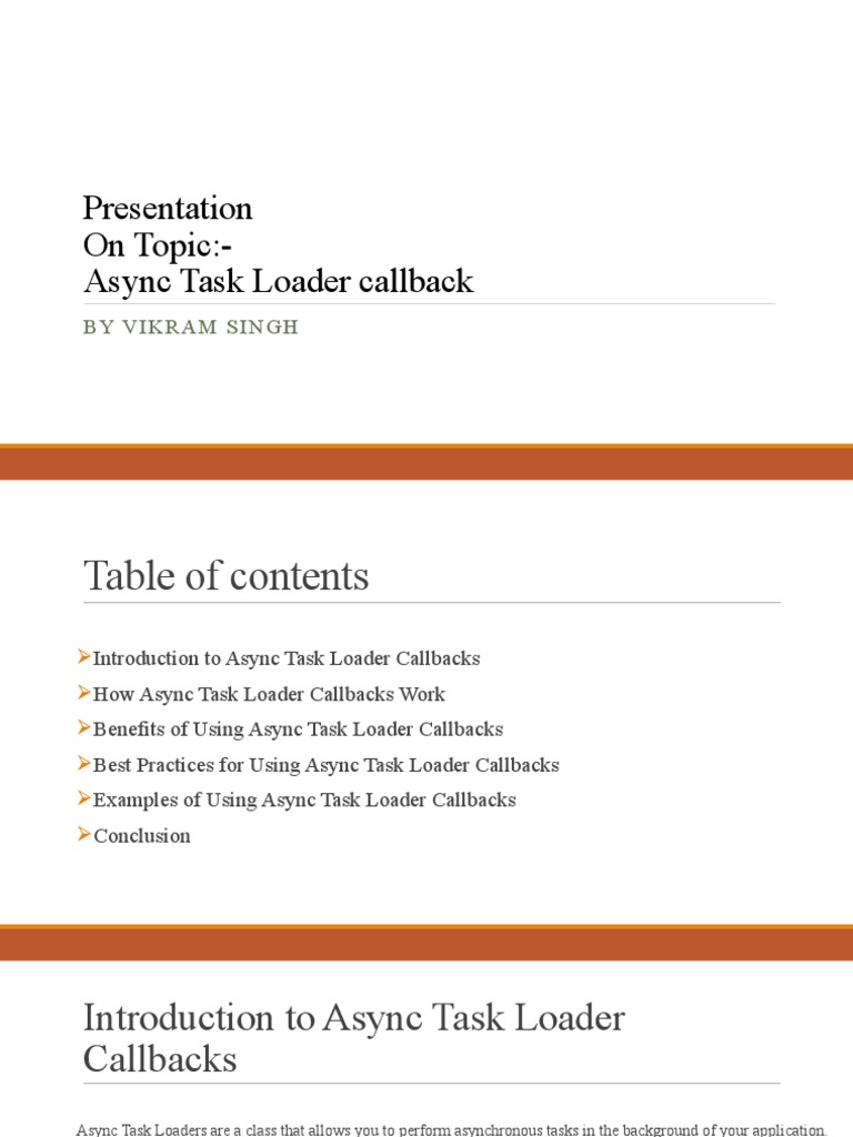 Async Task Loader Callbacks | PDF | Thread (Computing) | Callback (Computer Programming)