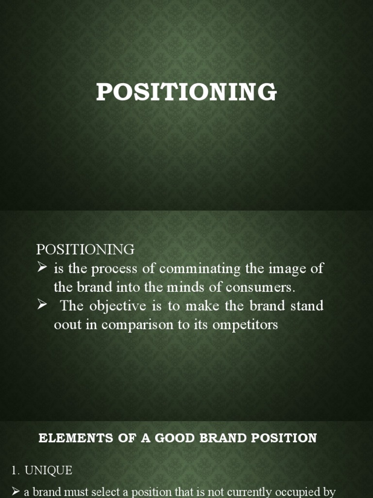 Positioning | PDF | Brand | Product (Business)