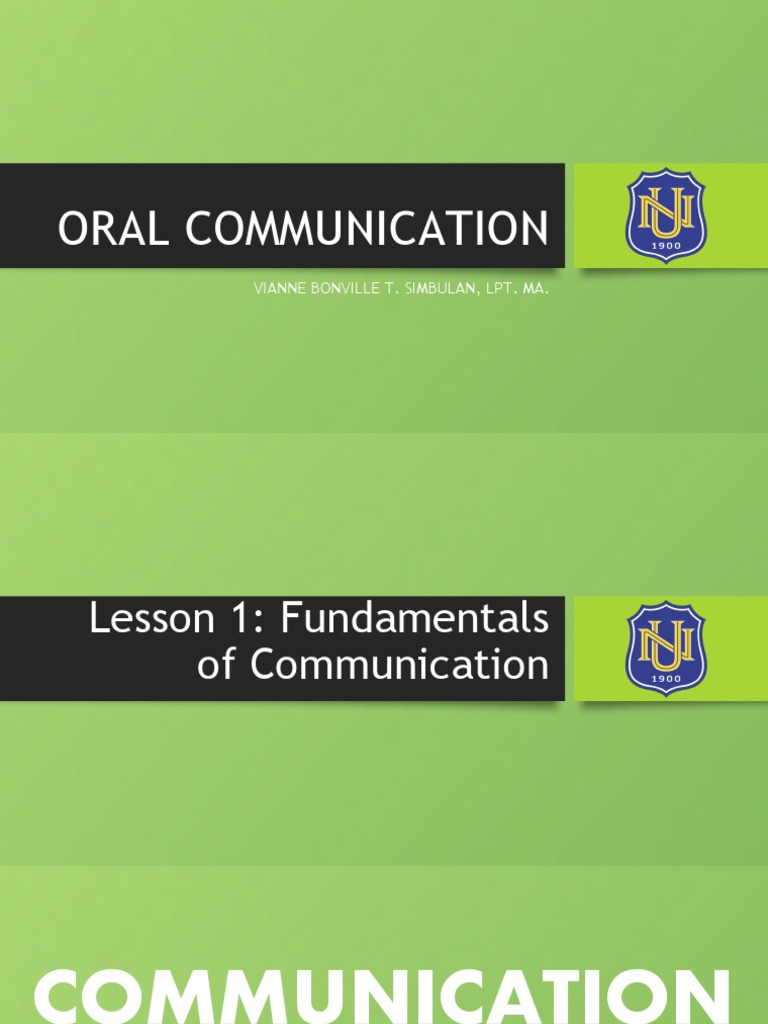 Oc Ppt 1 Fundamentals Of Communication Pdf Communication
