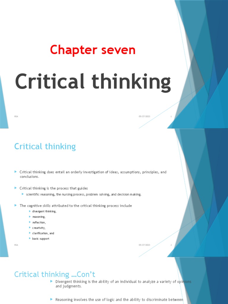 Chapter 7 Critical Thinking | PDF | Thought | Critical Thinking