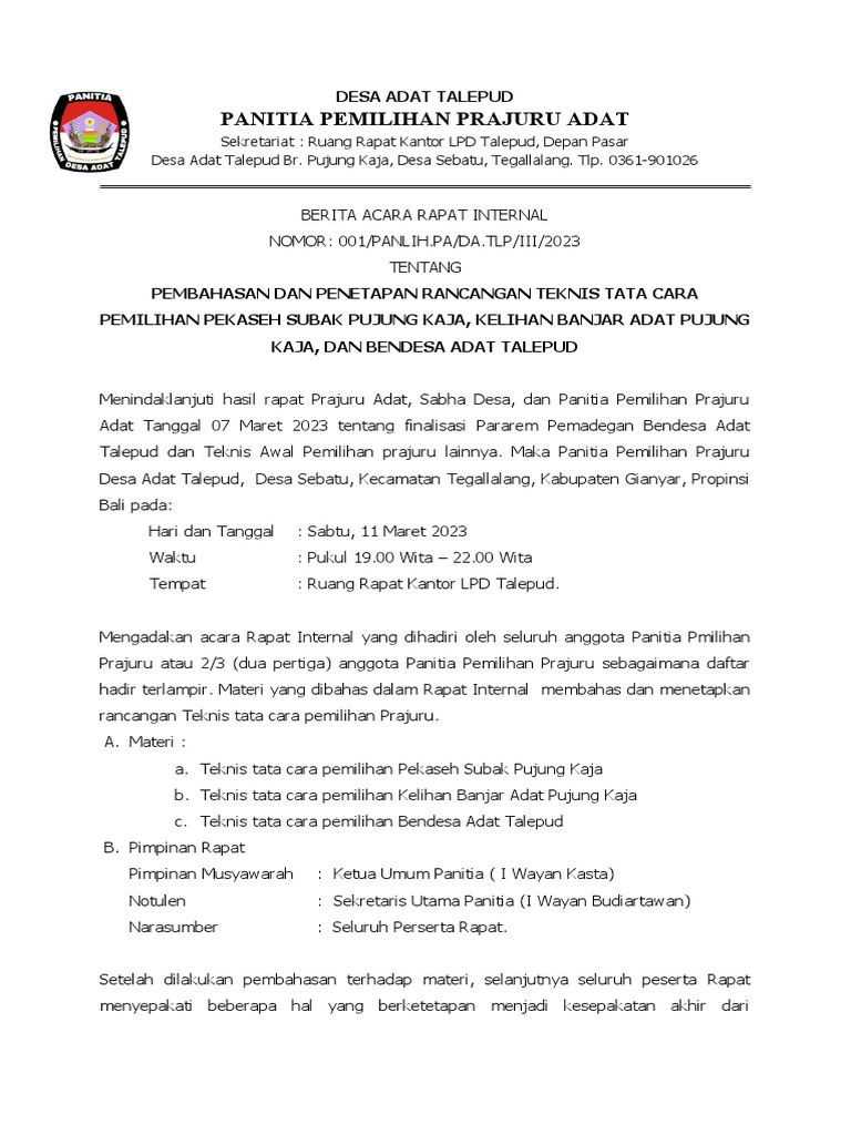 Ba Rapat 11032023 | PDF