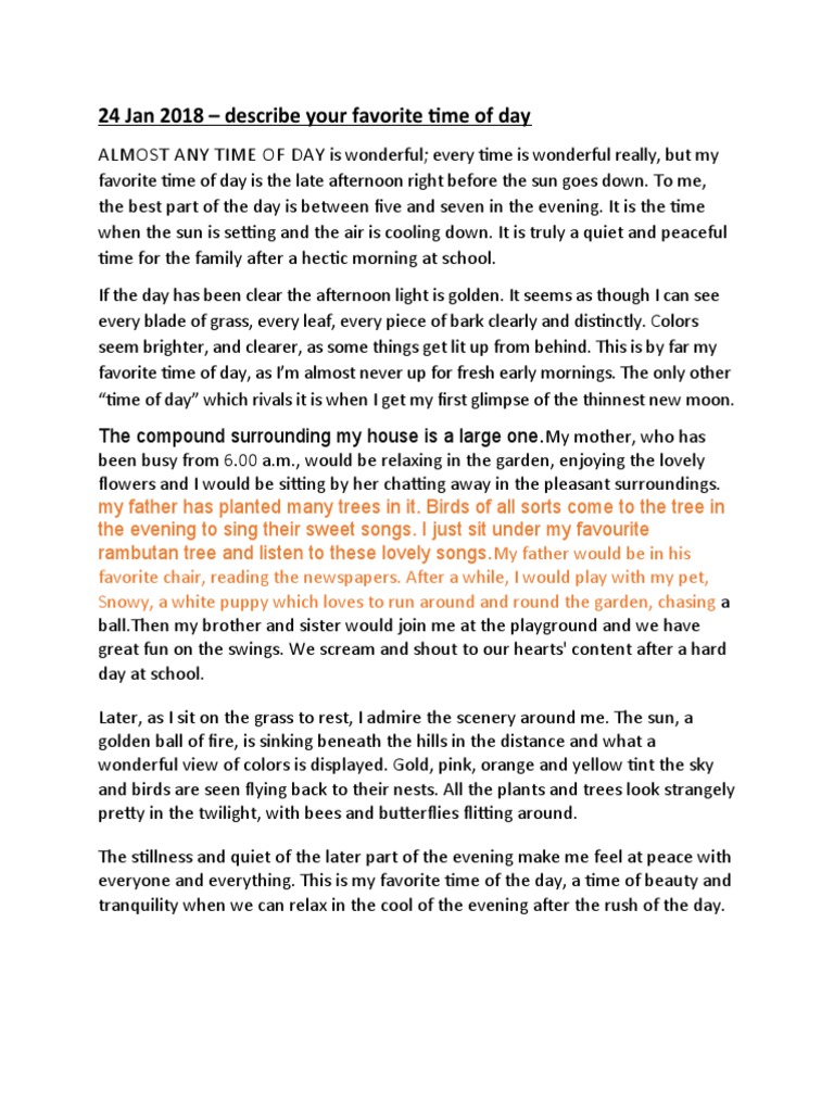 Favourite Time of Day | PDF