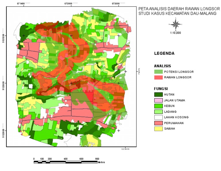 Peta Analisi Daerah Rawan Longsor Studi Kasus Kecamatan Dau | PDF