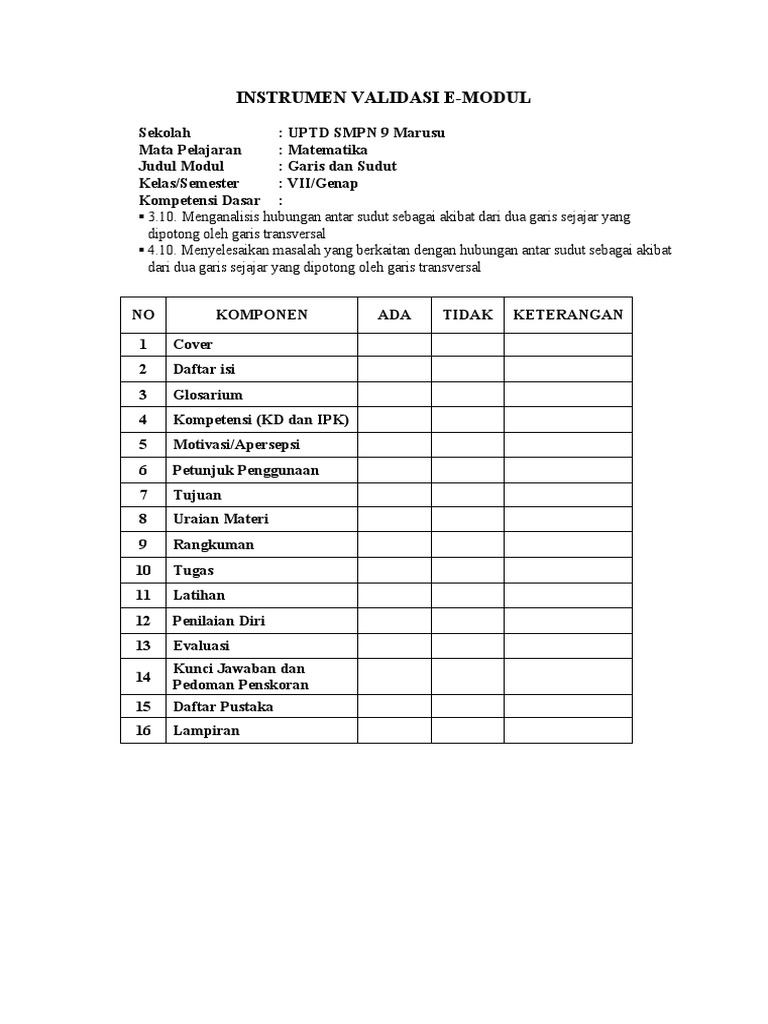 Format Validasi | PDF