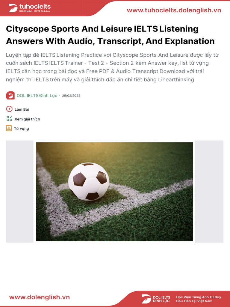 Cityscope Sports & Leisure IELTS Guide | PDF | Business | Foreign ...