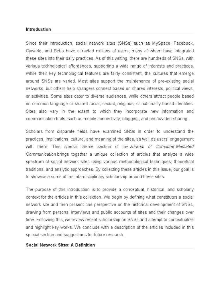 Boyd, D. & Ellison, N. (2007) - Social Network Sites | PDF | Social ... Boyd, D. & Ellison, N. (2007) - Social Network Sites | PDF | Social ...
