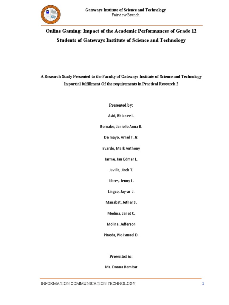 PR2 Group-1 Ict12-3 | PDF | Survey Methodology | Sat