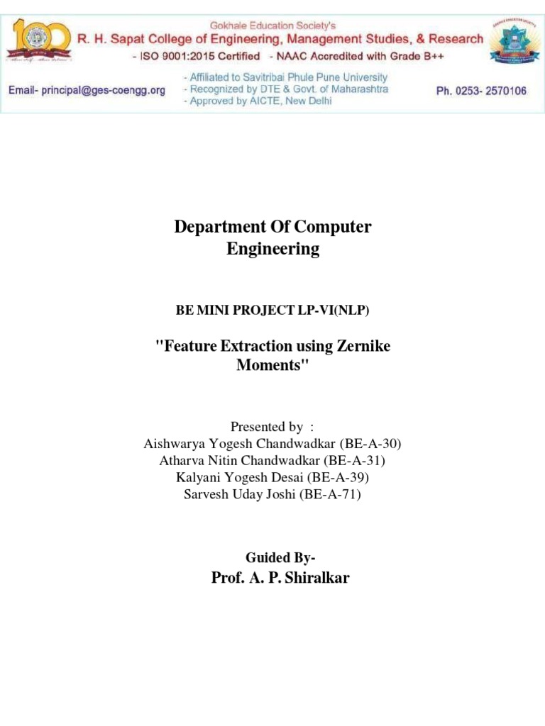 Zernike Moments for Feature Extraction | PDF | Shape | Computer Vision