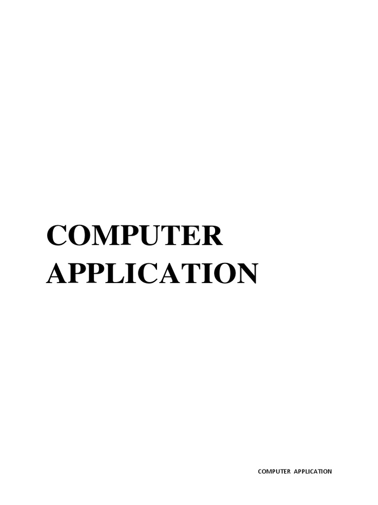 Computer Application | PDF | Computer Data Storage | Random Access Memory