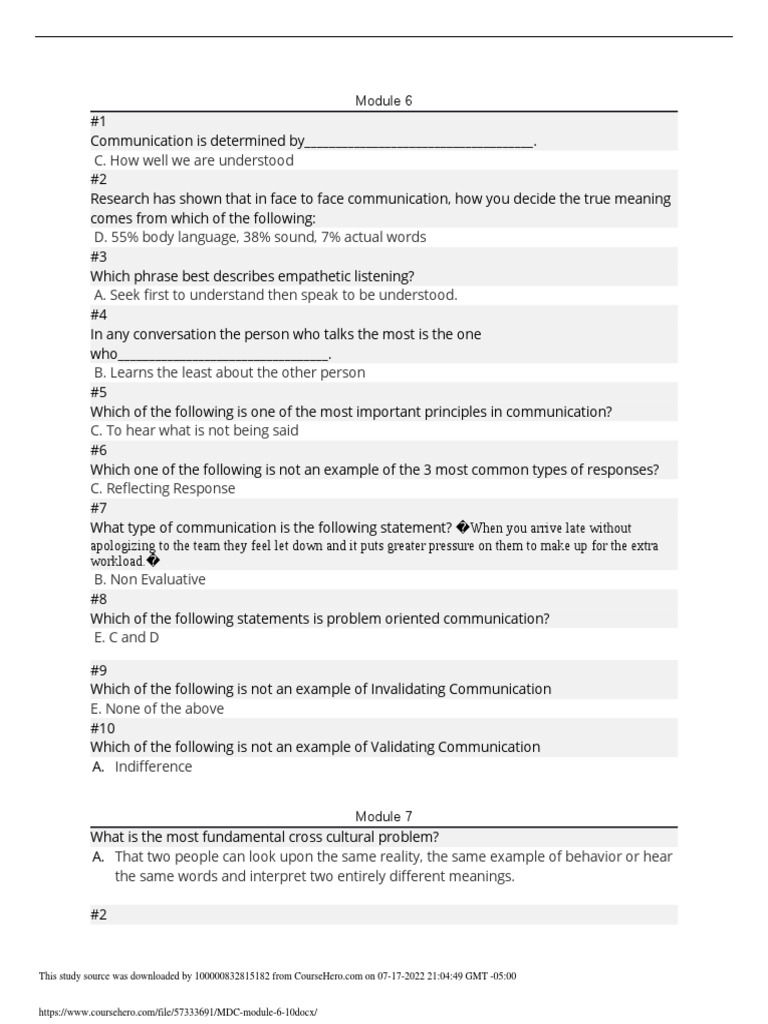 MDC Module 6 10 | Download Free PDF | Leadership | Communication
