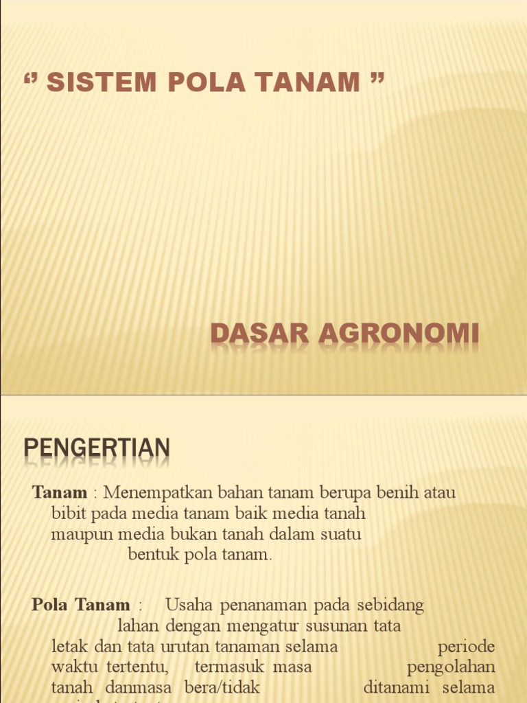 Pola Tanam | PDF