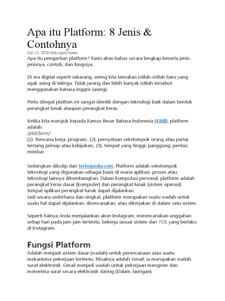 Apa Itu Platform | PDF | Bisnis | Komputer