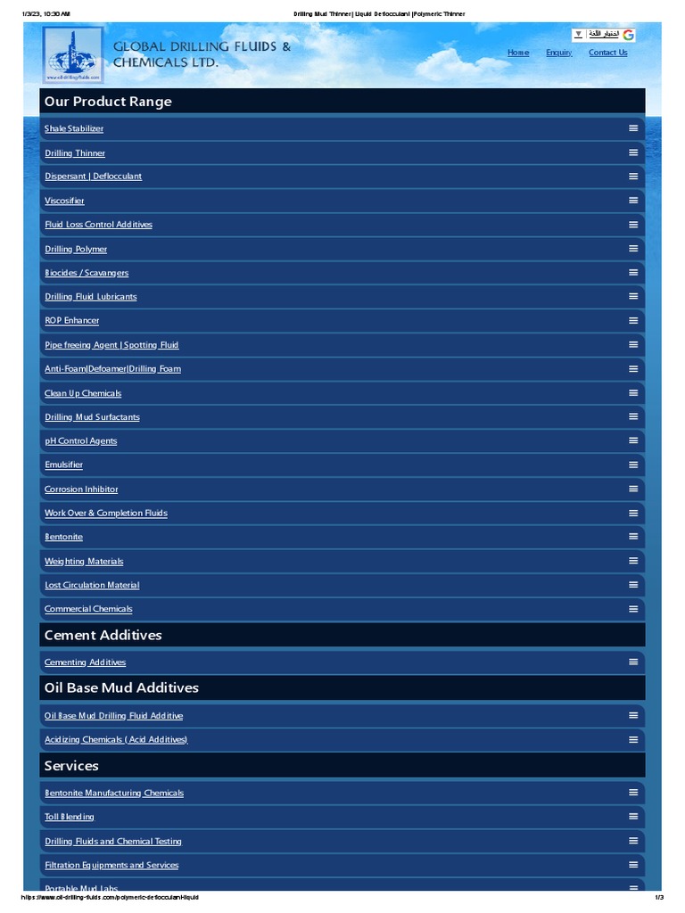 Drilling Mud Thinner - Liquid Deflocculant - Polymeric Thinner | PDF ...
