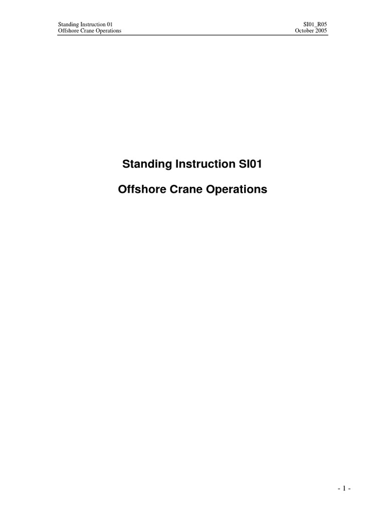Sparrows Standing Instruction 01 Rev05 | PDF | Crane (Machine) | Safety