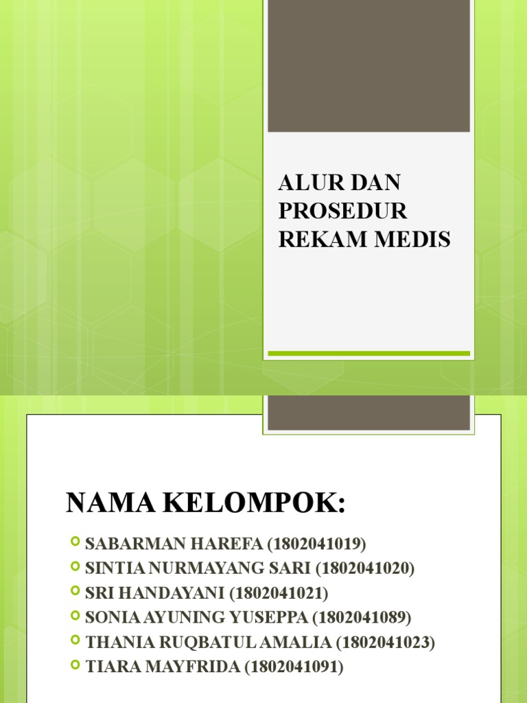 Alur Dan Prosedur Rekam Medis (Muk 2) | PDF