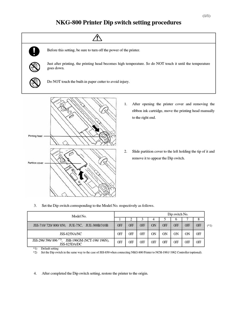 NKG-800 Dip Switch Setting | PDF