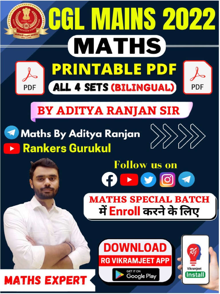SSC CGL Maths Practice Questions | PDF | Elementary Mathematics